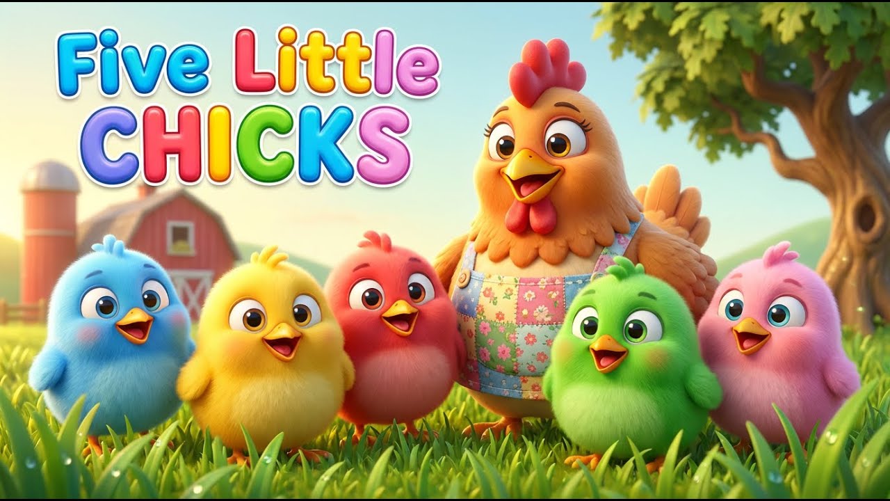 Five Little Chicks English Rhyme |Toddlers in English |Kids Songs ...