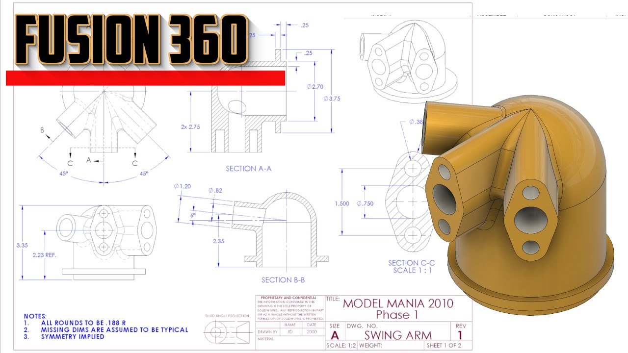 Fusion 360 Part Design Beginner Practice Exercise #02 - YouTube