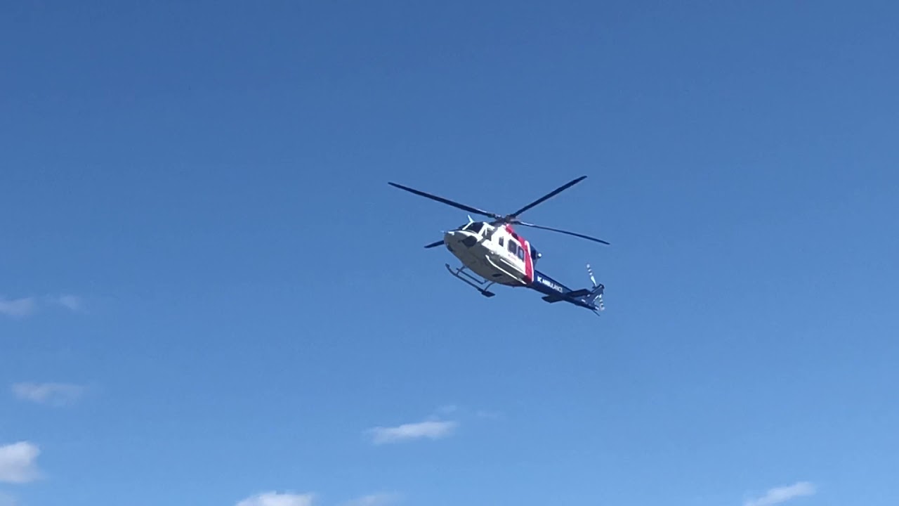 BCAS 360BRAVO Helicopter landing in Oliver to pick up patient. - YouTube