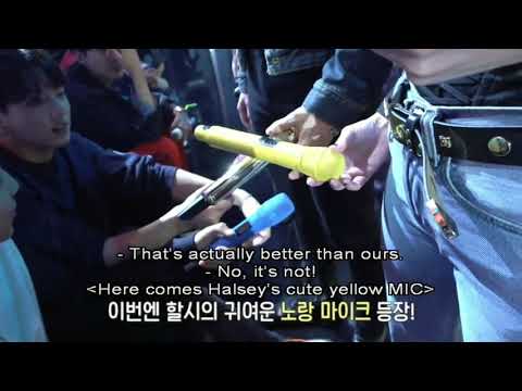 Jimin mic flip skills with Halsey