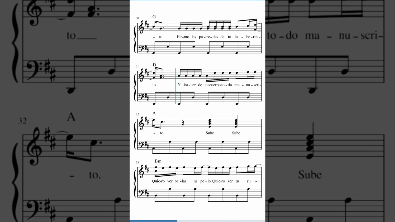 Despacito Piano Chord And Notes - YouTube