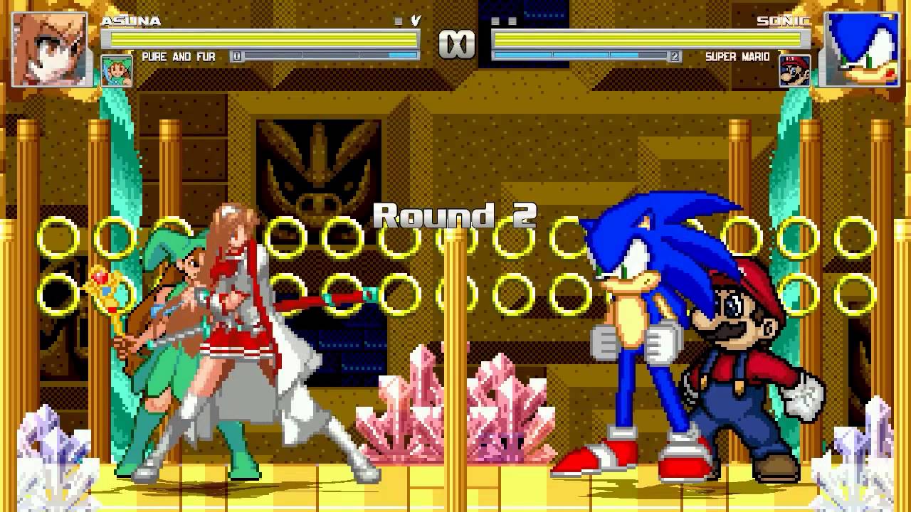 AN Mugen Request #8: Asuna Yuuki & Pure and Fur VS Sonic & Mario - YouTube