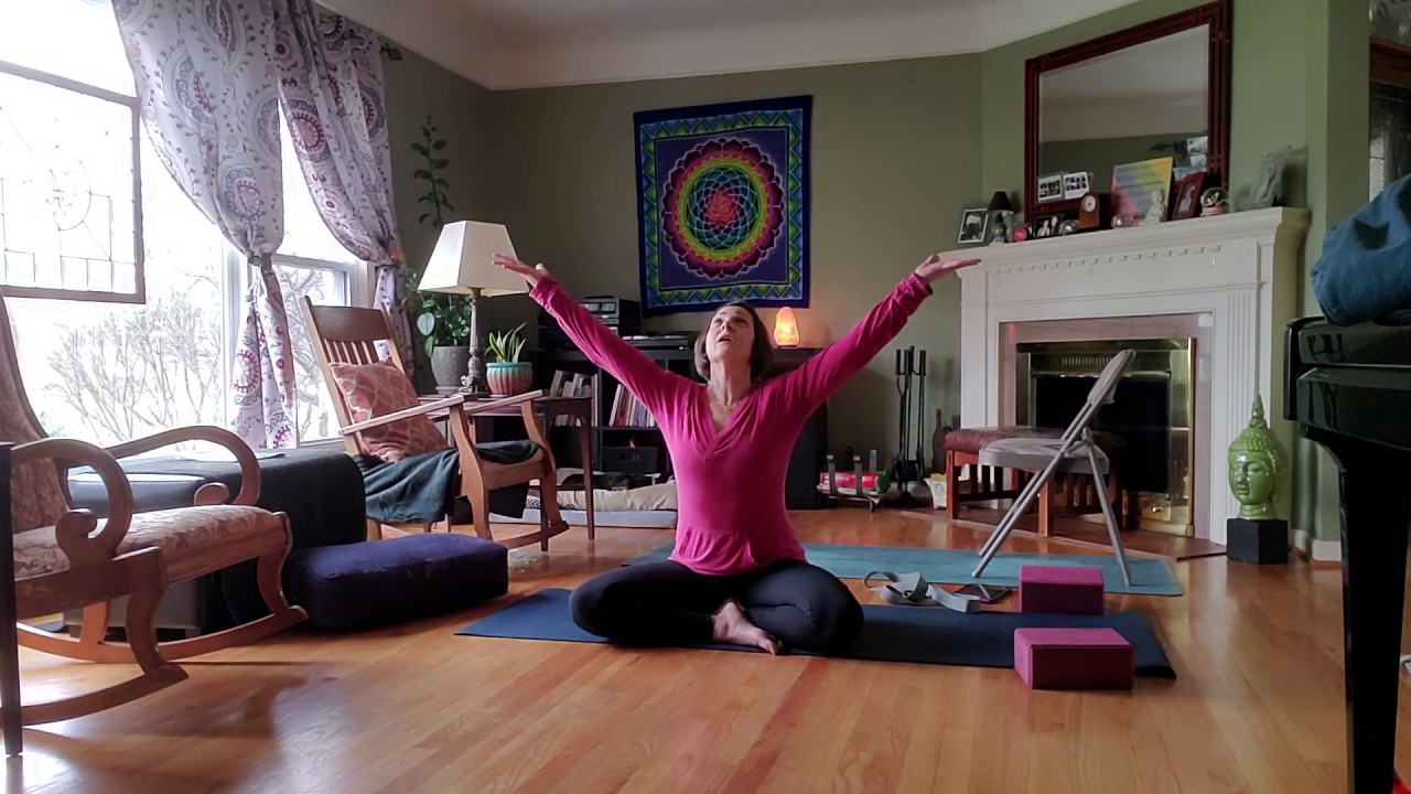 Yoga for Lvl 1-2 PWP (standing with option for chair) - YouTube