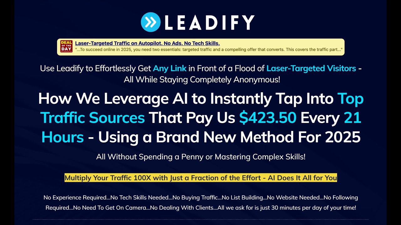 Leadify Overview: Anonymous Link Promotion to Laser-Targeted Audiences. - YouTube