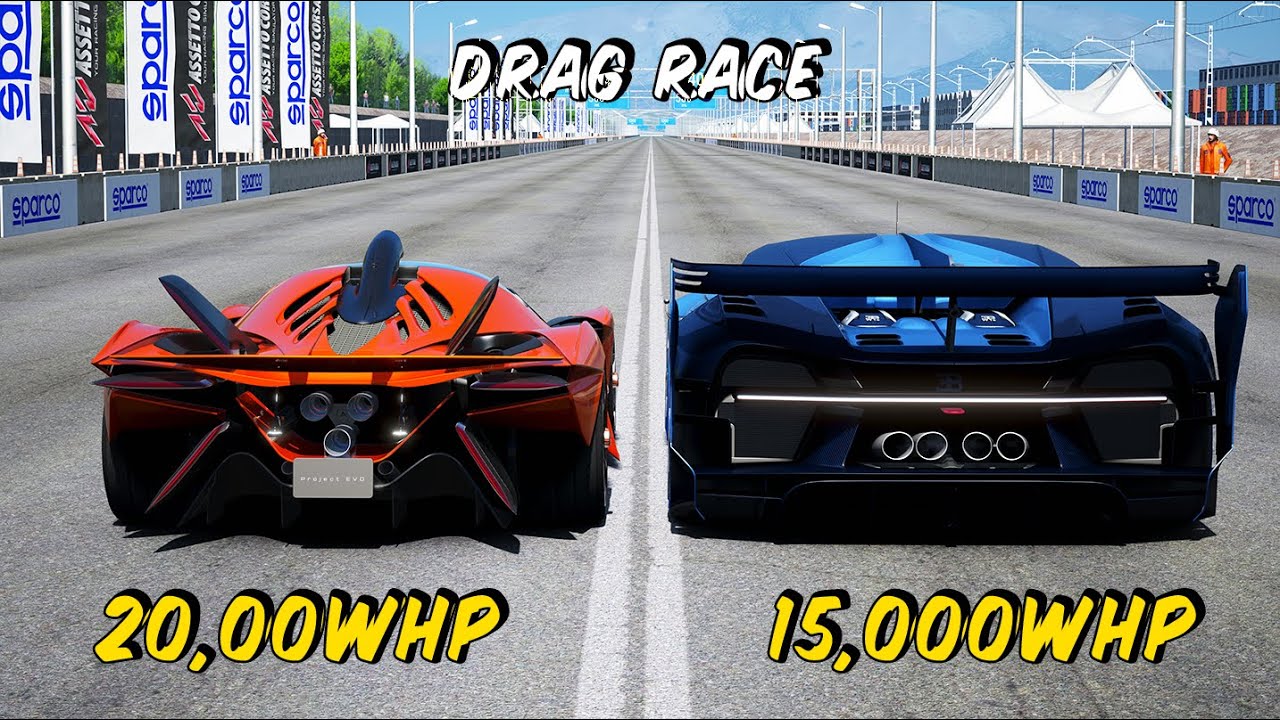 20,000HP Apollo Evo vs 15,000HP Bugatti Vision GT: DRAG RACE - YouTube