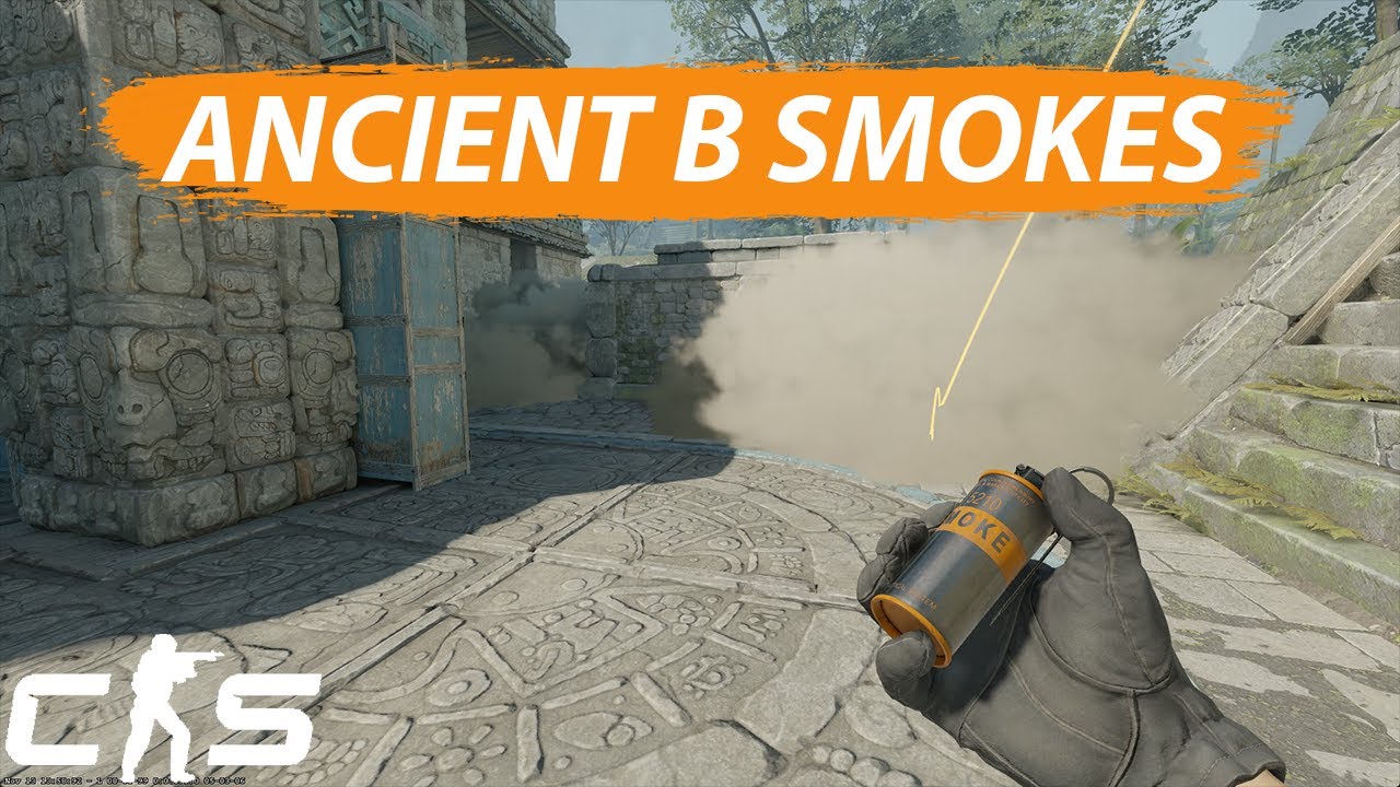 CS2 ANCIENT B Smokes From One Position - (T-Side) - YouTube