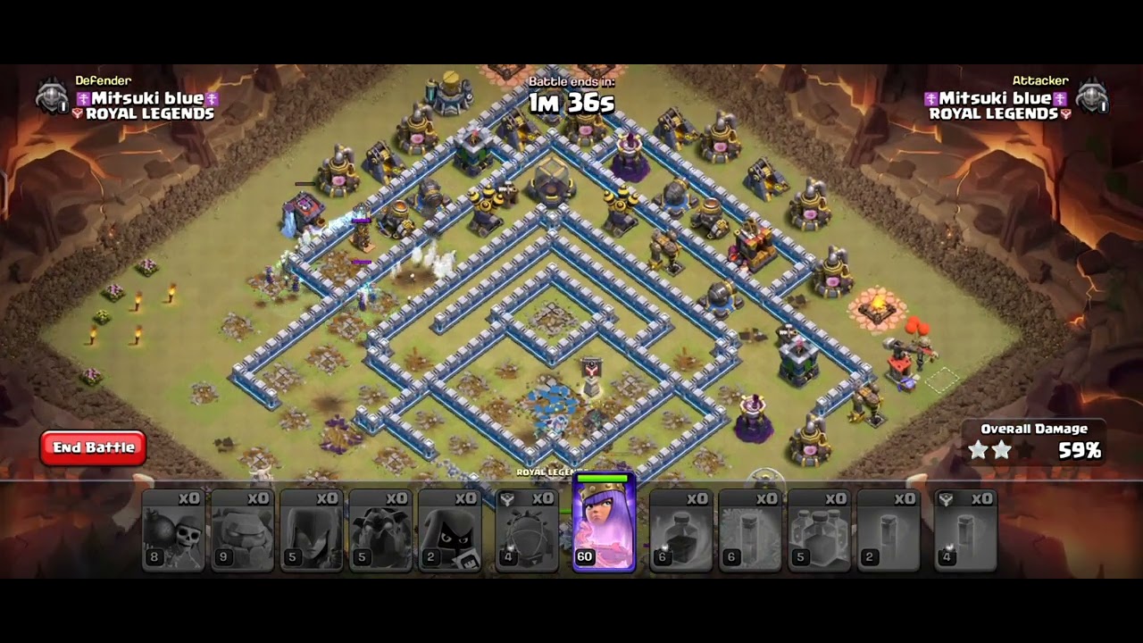 1 hero only th 12 army (no queen charge) - YouTube