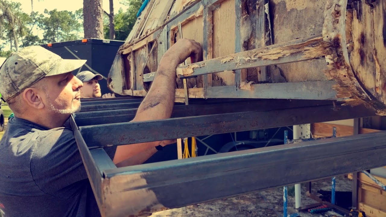 TRUCK CAMPER: Remove and Repair Wood Rot and Welding Steel Frame # 5 ...
