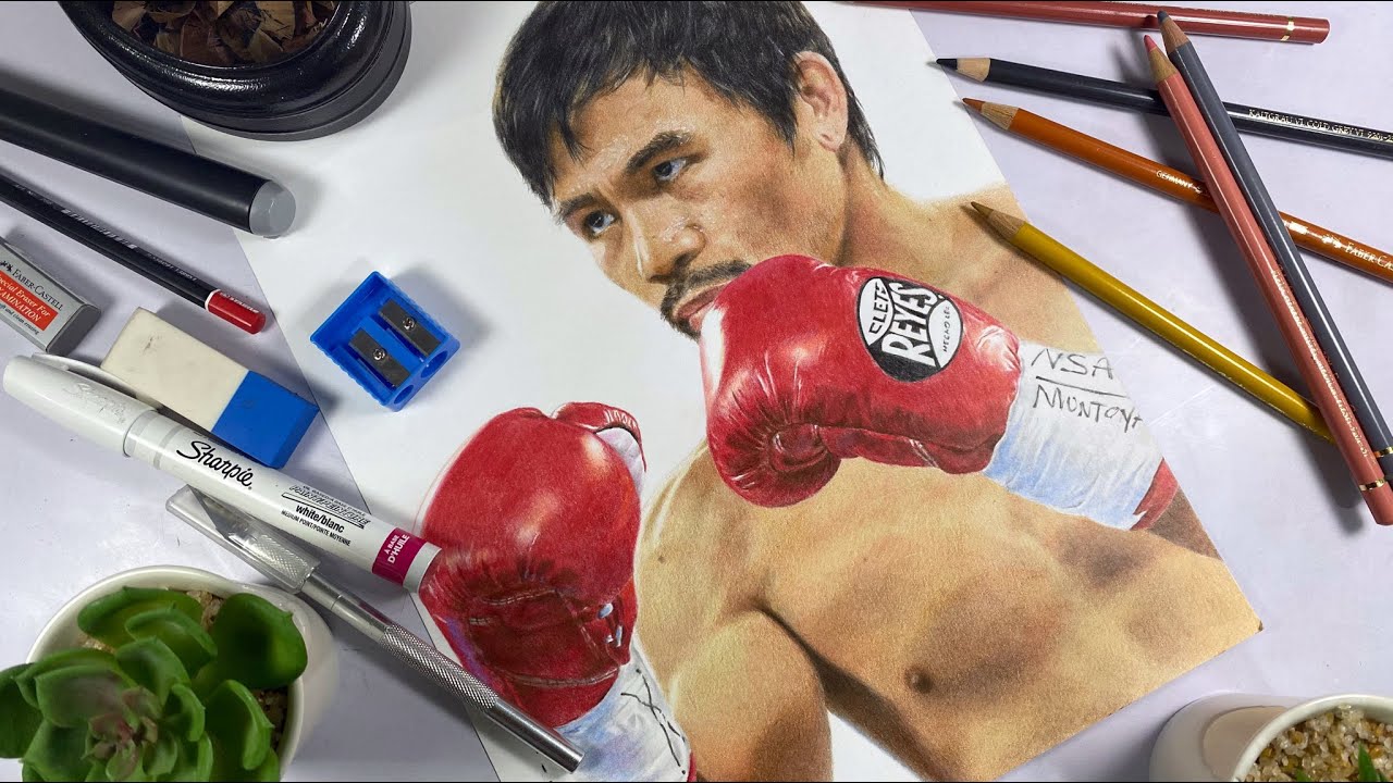 Drawing Manny Pacquiao - Colored Pencil | Arvin Santos - YouTube