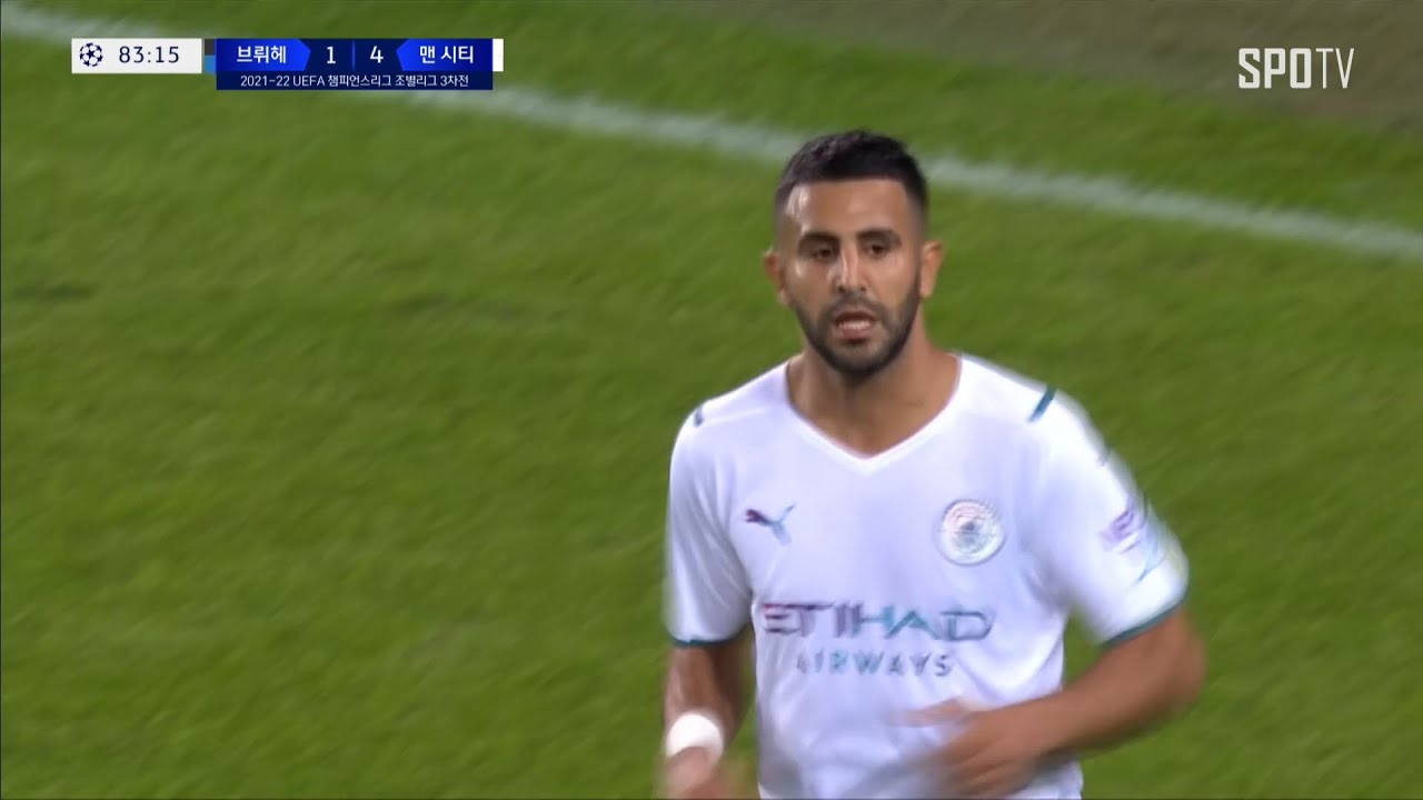 [21/22 UCL] 브뤼헤 vs 맨시티 MVP 리야드 마레즈 - YouTube