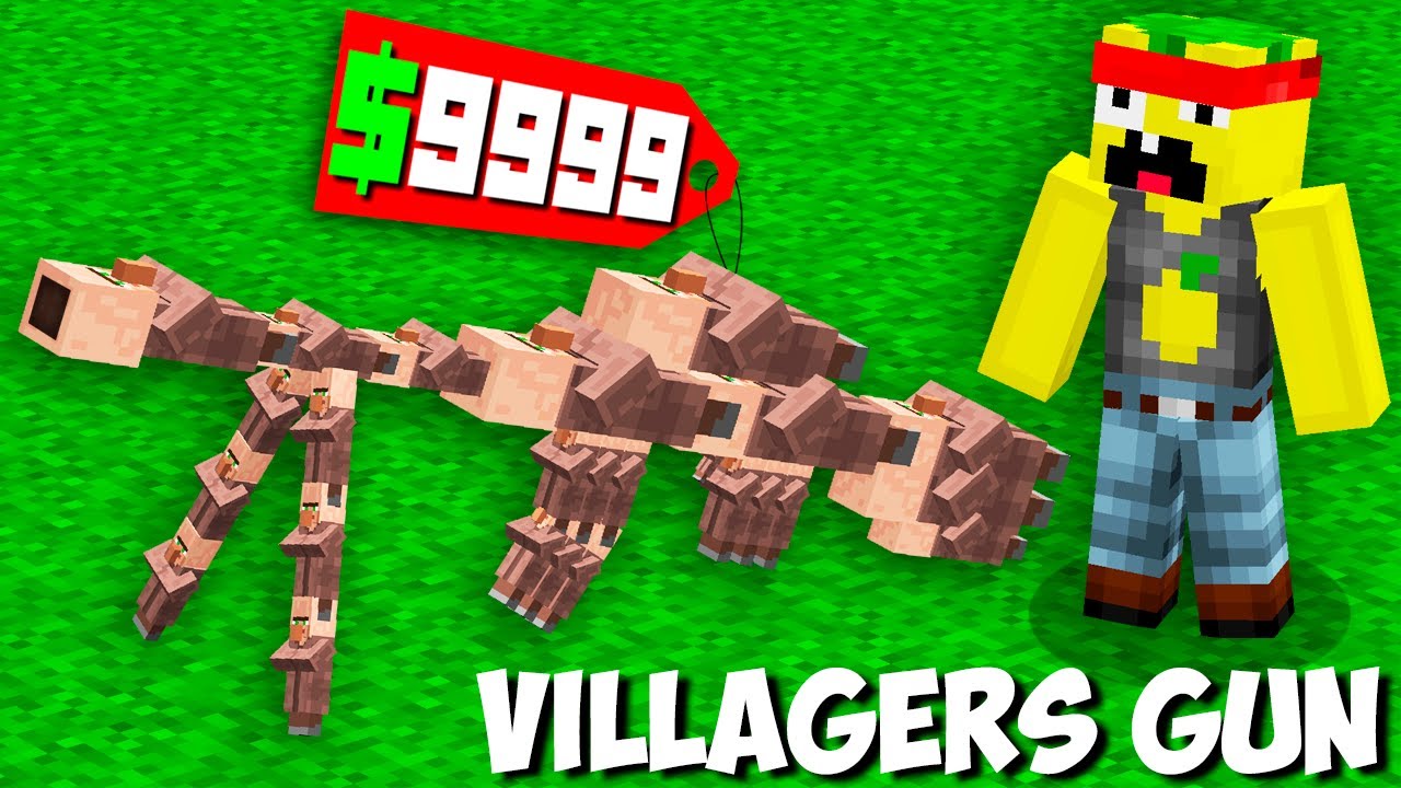 I bought THIS POWERFUL VILLAGERS GUN in Minecraft ! NEW SECRET VILLAGER ...