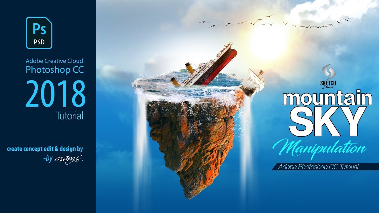 Mountain Sky Manipulation I Photoshop Tutorial I Sketch Station - YouTube