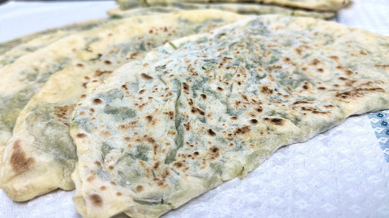 Azerbaijani kutab with greens | how to prepare kutab with mixed greens ...