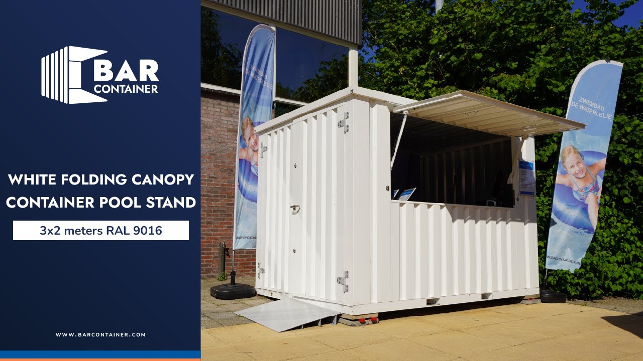 White Folding Canopy Container Pool Stand 3x2 meters RAL 9016 - YouTube