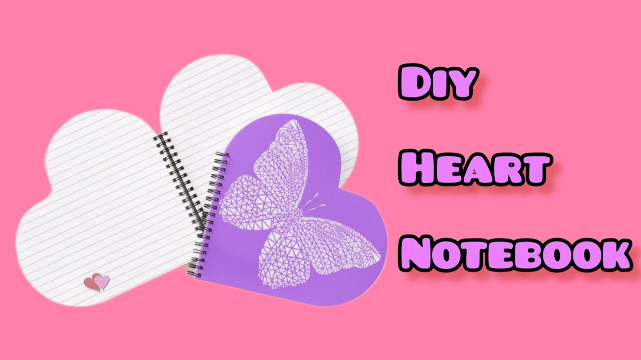 DIY HEART NOTEBOOK // MINI NOTEBOOK #craft #notebook #diy - YouTube