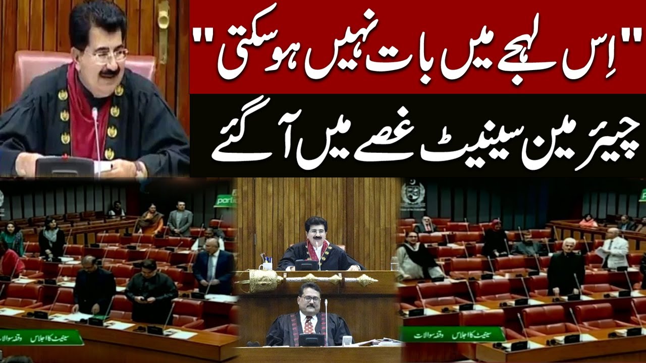 Chairman Senate Sadiq Sanjrani got angry during senate session ...