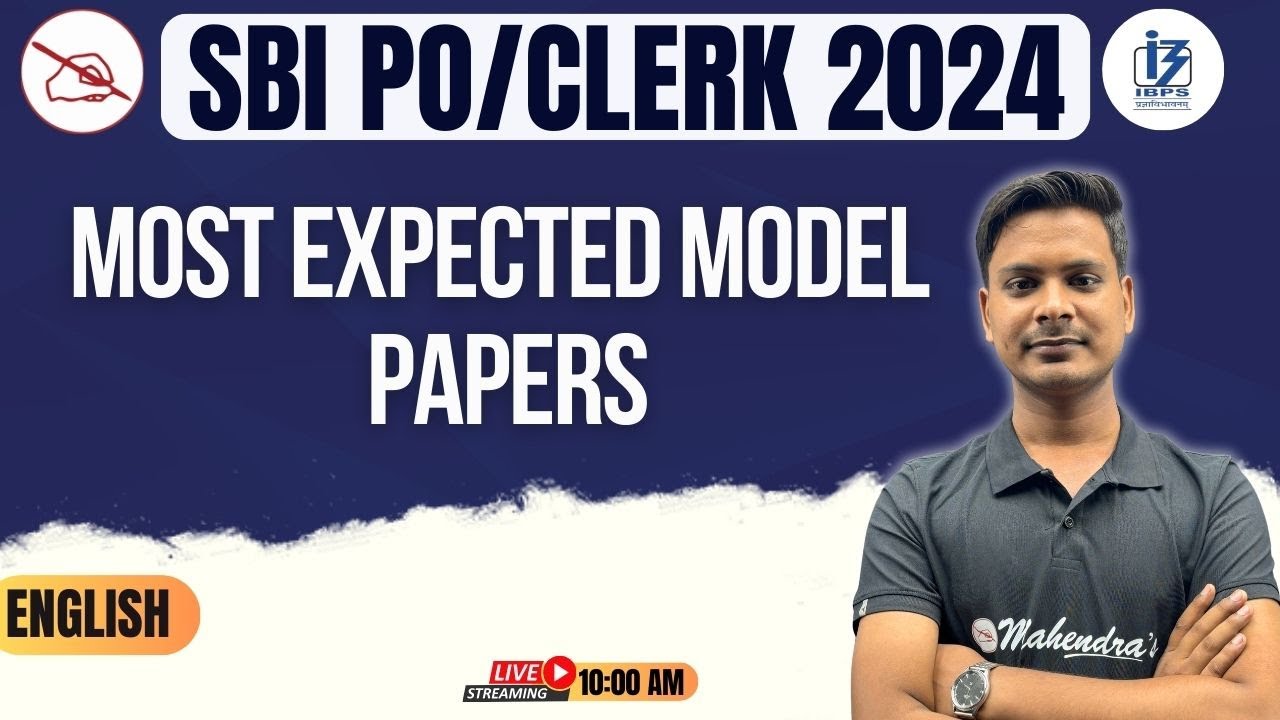 Bank Exam 2024 | SBI | English | Expected Model Papers #12 - YouTube