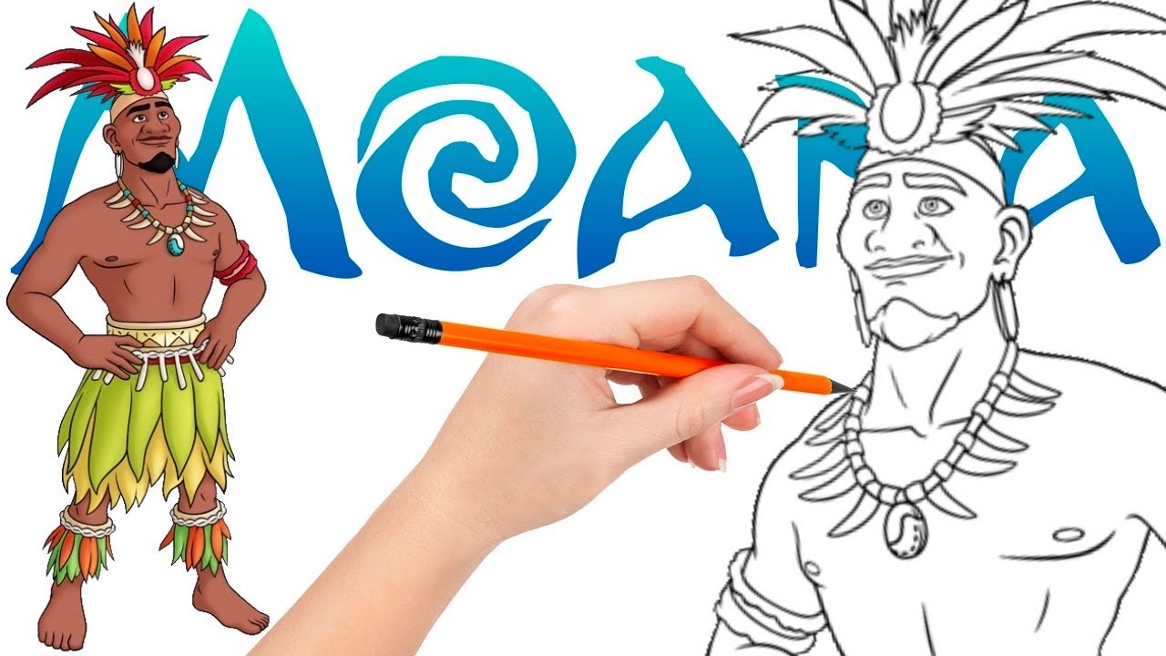 How to draw one of Moana's ancestors - Moana _ Vaiana - YouTube