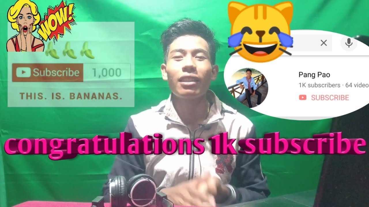congratulations to me for get 1k subscribe on my channel youtube - YouTube