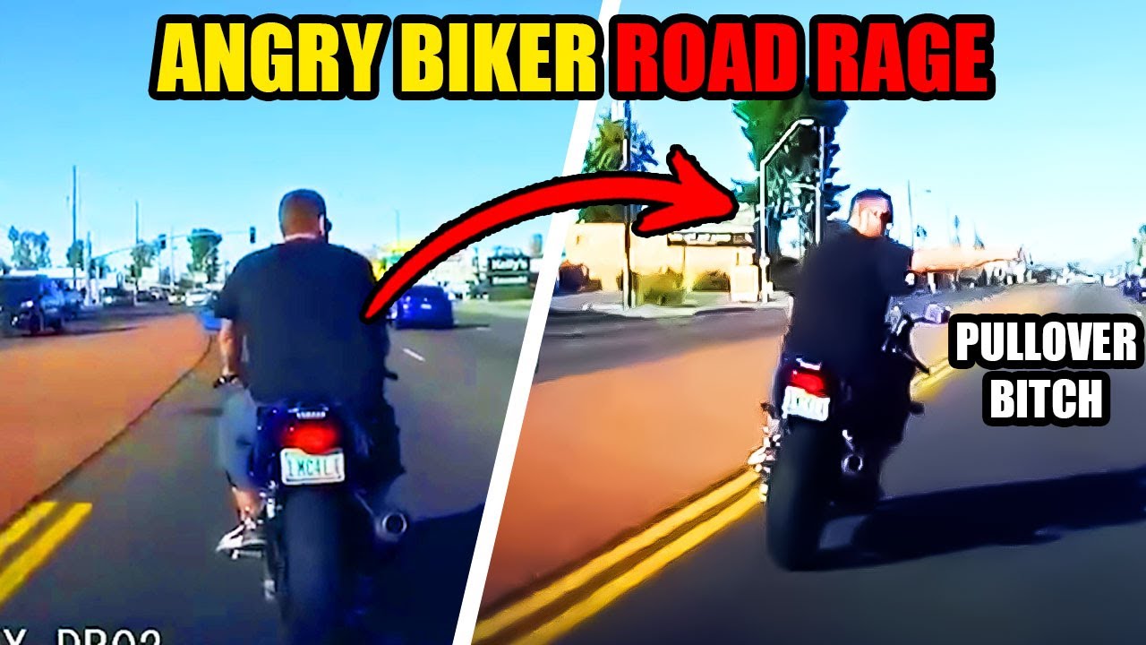 ROAD RAGE: ANGRY BIKER BRAKE CHECKING ME AND WATED TO FIGHT ME - YouTube