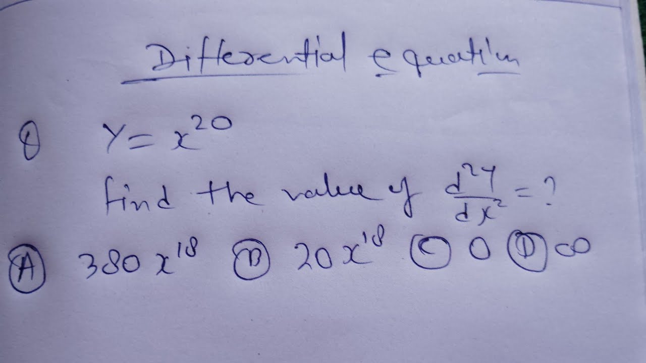 Differential equation question part+07, #maths #education - YouTube