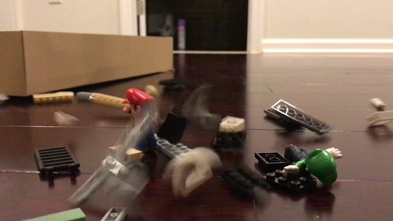 Mario survives while Luigi dies from getting hit by Legos - YouTube