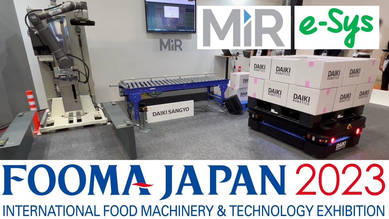 【FOOMA JAPAN】AMR「MiR」の動作再現_大喜産業株式会社様 - YouTube