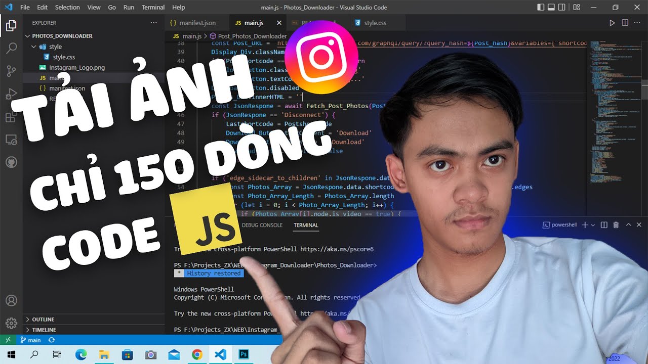 Tải ảnh từ Instagram chỉ với 150 dòng code !!! - YouTube