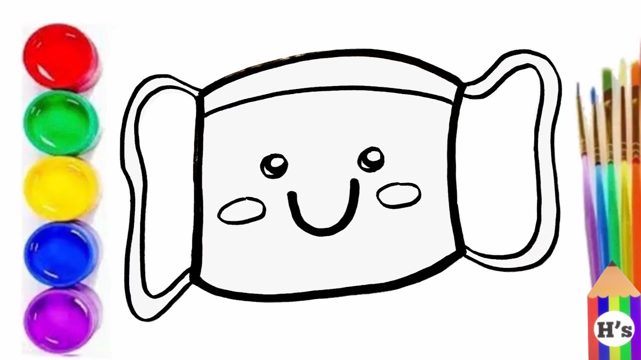 How To Draw a Cute Mask | Easy Drawing | Cara Menggambar Masker | Covid ...