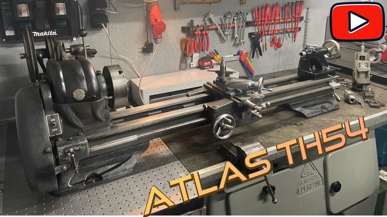 Atlas TH54 Power Cross Feed Lathe Drehmaschine Svarv - YouTube