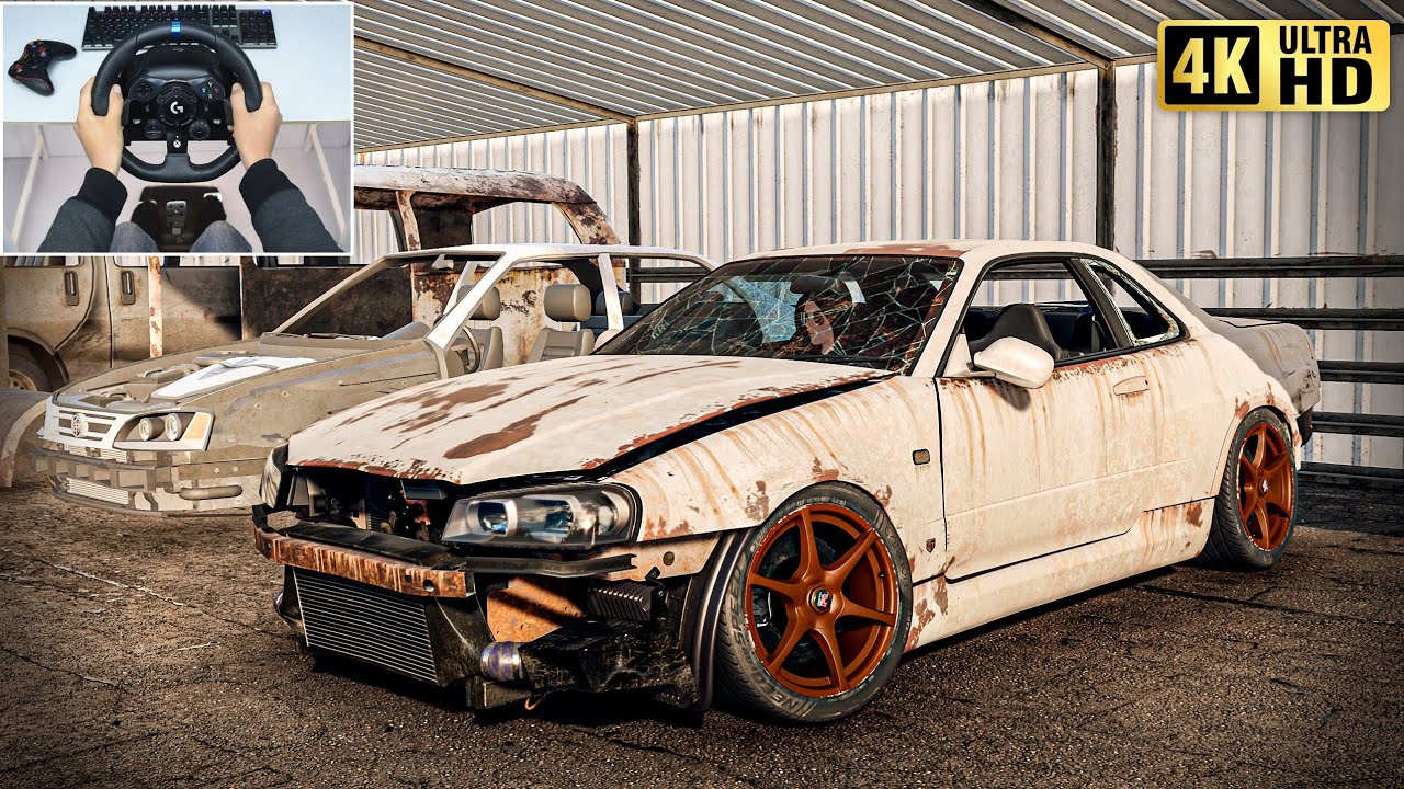 Rebuilding a NISSAN SKYLINE GT-R R34 in NFS Unbound - Logitech G923 ...