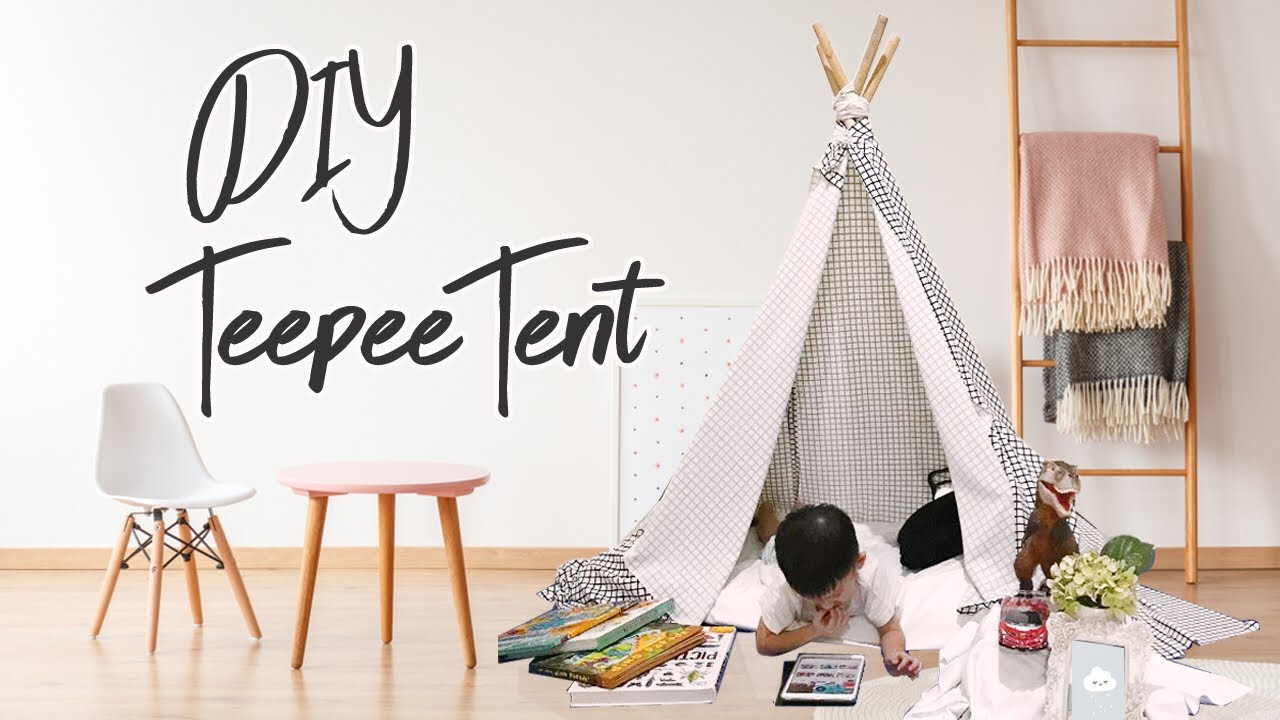 DIY TEEPEE TENT FOR KIDS NO SEW EASY AND CHEAP - YouTube