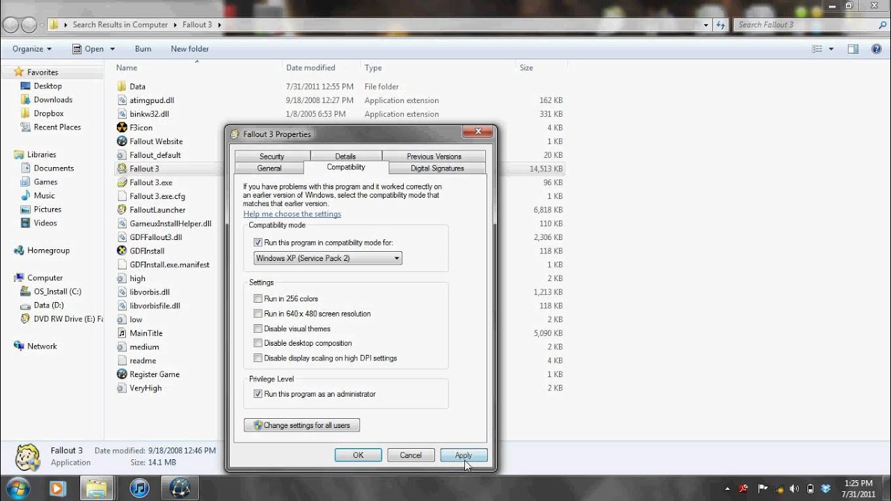 Fallout 3 Windows 7 crash help? - YouTube