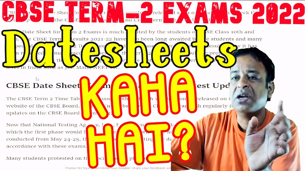 CBSE Term 2 Exam 2022 Date Sheet Released 😱,Big Change😱,CBSE Latest ...
