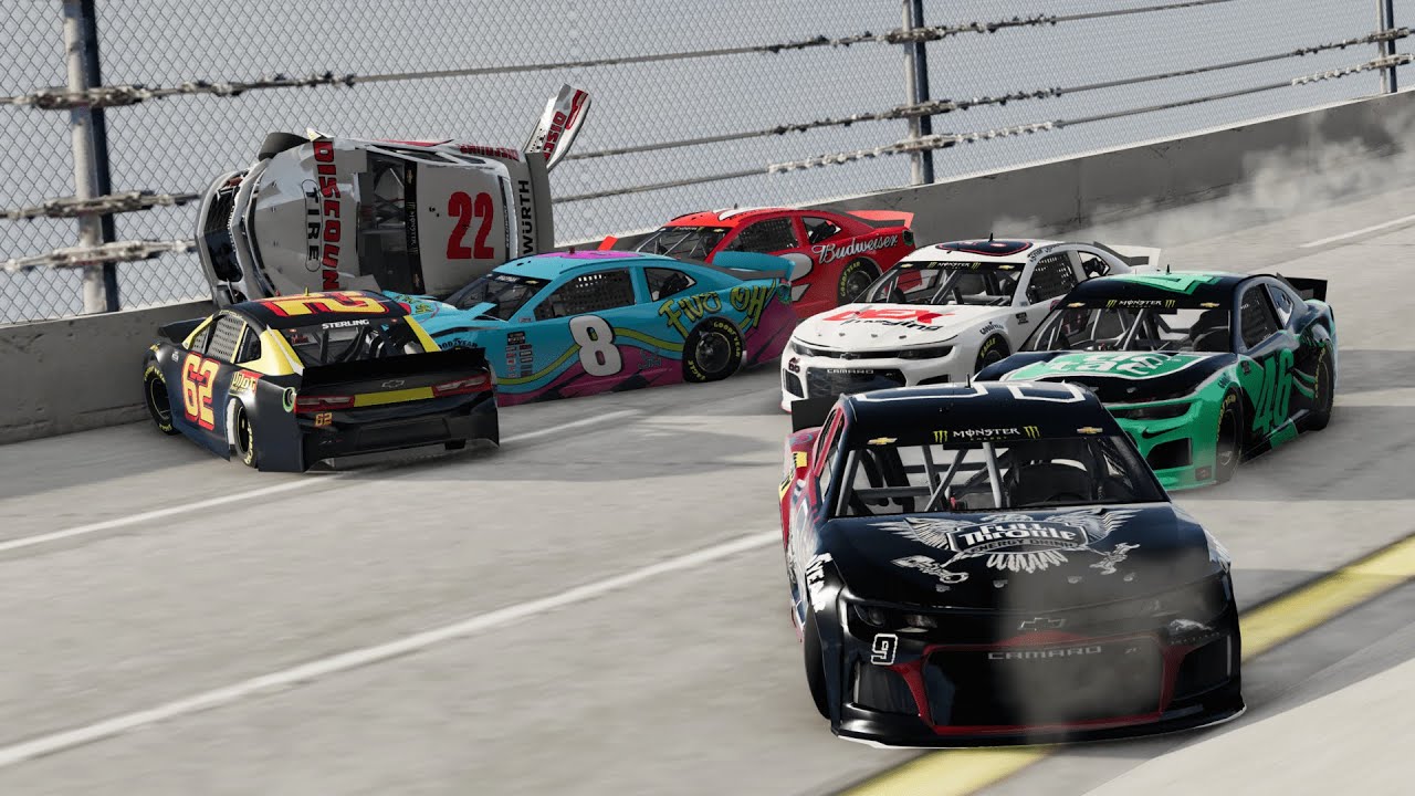 Almost Up and Over! - BeamNG.Drive NASCAR Gen 6 at Talladega - YouTube