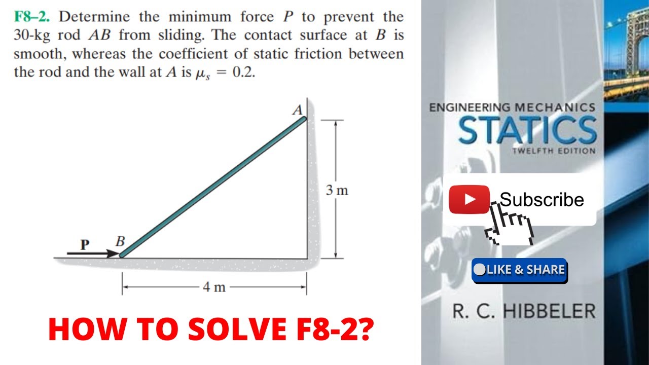 F8-2 hibbeler statics chapter 8 | hibbeler statics | hibbeler - YouTube