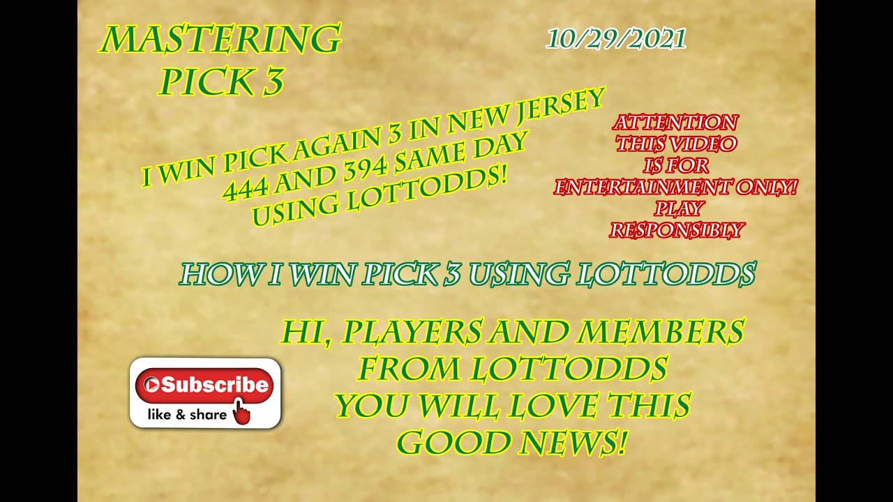 How I win pick 3 IN New Jersey - I win New Jersey again 444 and 394 ...