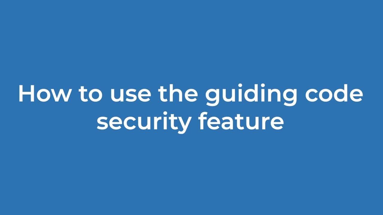 How to use the guiding code security feature - YouTube