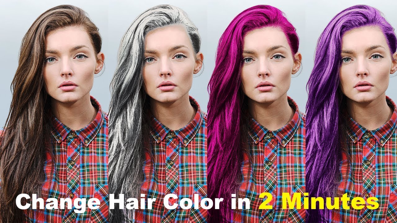Change Hair Color In Adobe Photoshop CS6 CC | Including Brown/Red ...