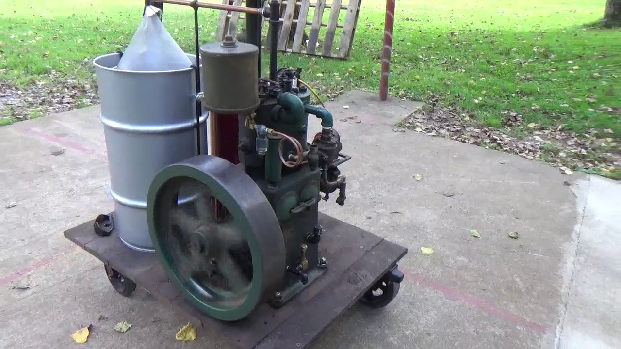 antique compressor not hit and miss engine - YouTube