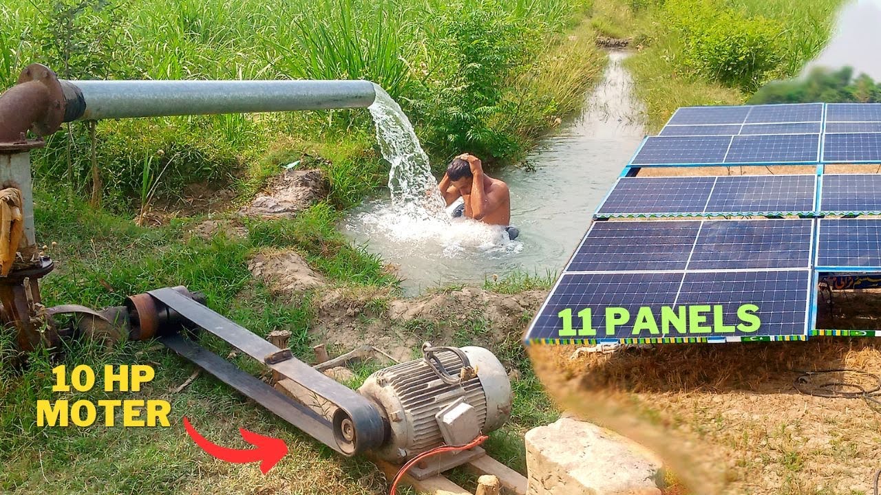 Solar Tube Well Pump ☀️ 11 Panels & 10HP Motor 🚜 High-Performance Solar ...