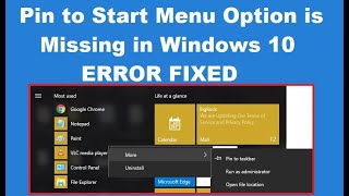 How To Fix Pin To Start Missing From Context Menu In Windows 10 By ...