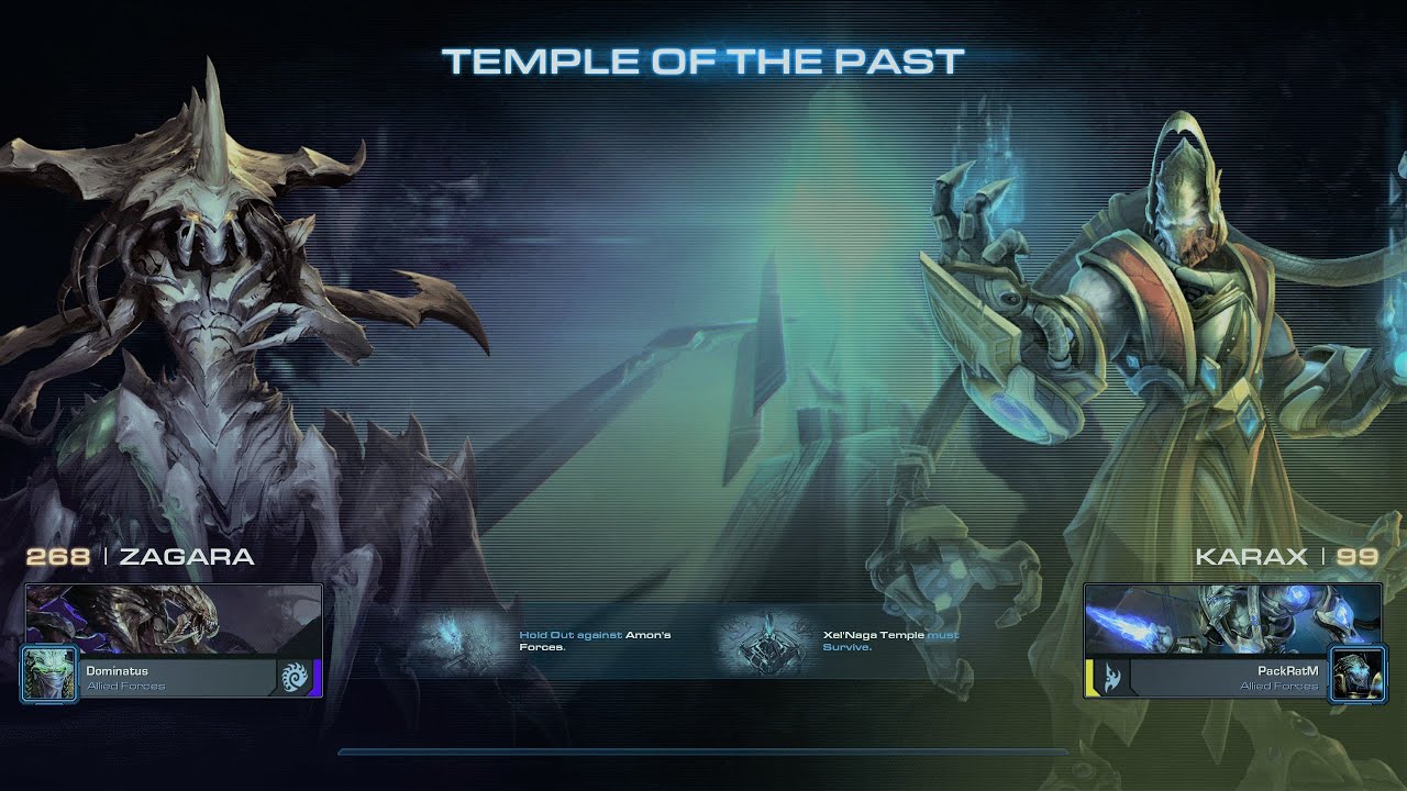 StarCraft II Normal ZAGARA COOP KARAX Temple Of the Past - YouTube