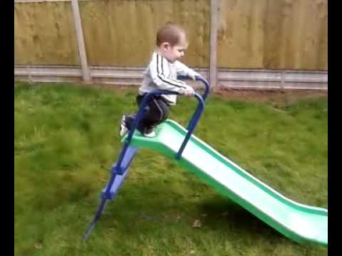 Baby Falling Off Slide - YouTube