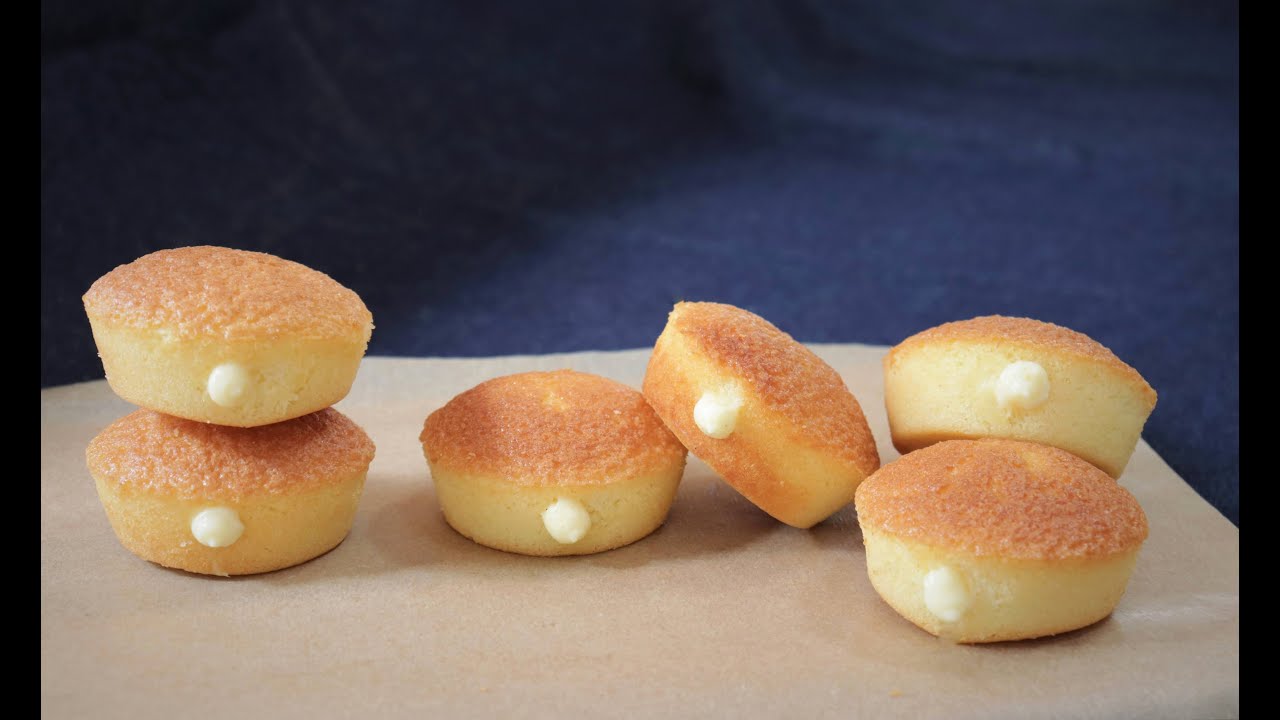Eng) Custard Cream Mini Cakes Recipe 추억의 ‘카스타드’ 만들기 - YouTube