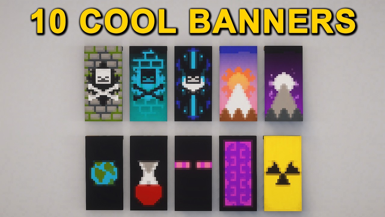 10 Cool Banner Designs in Minecraft 26.1+ (Tutorial) - YouTube