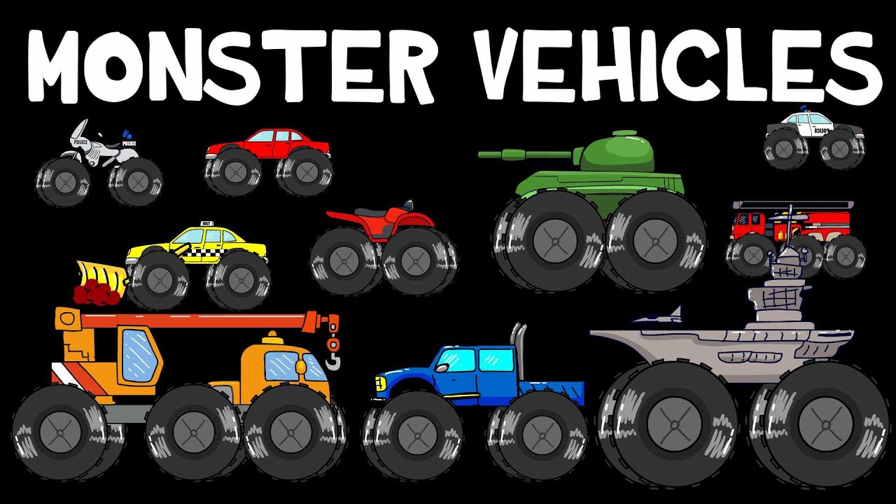 Monster Vehicles Song! A fun way to learn vehicle names | Monster Tank ...