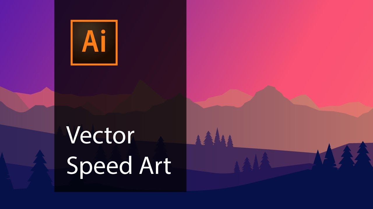 Creating a Mountain Scenery in Adobe Illustrator CC - Speed Art - YouTube