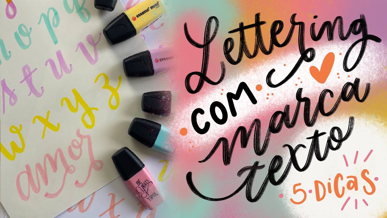 TUTORIAL: LETTERING COM MARCA TEXTO | KAROL STEFANINI - YouTube