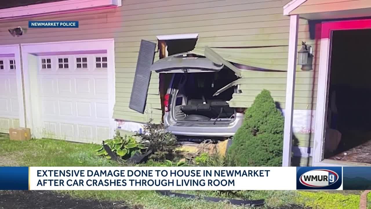 Photos show extensive damage to house in Newmarket after car crashes ...